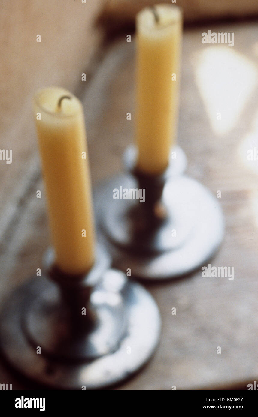 Close-up of two candles Stock Photo - Alamy