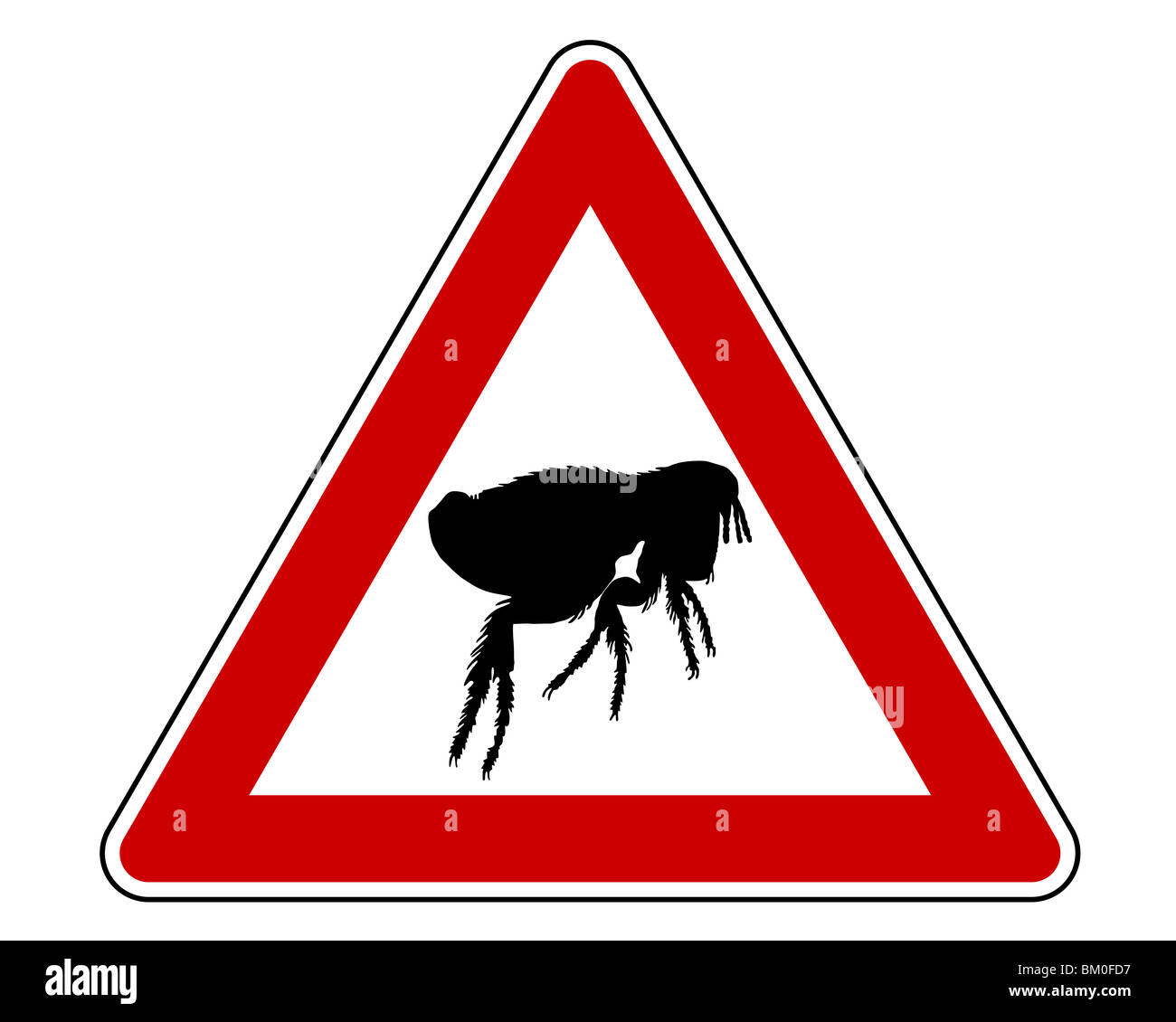Flea warning sign Stock Photo - Alamy