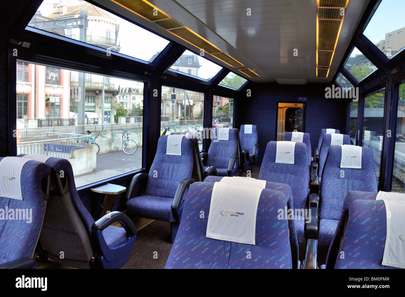 Swiss train, 1st class Stock Photo - Alamy