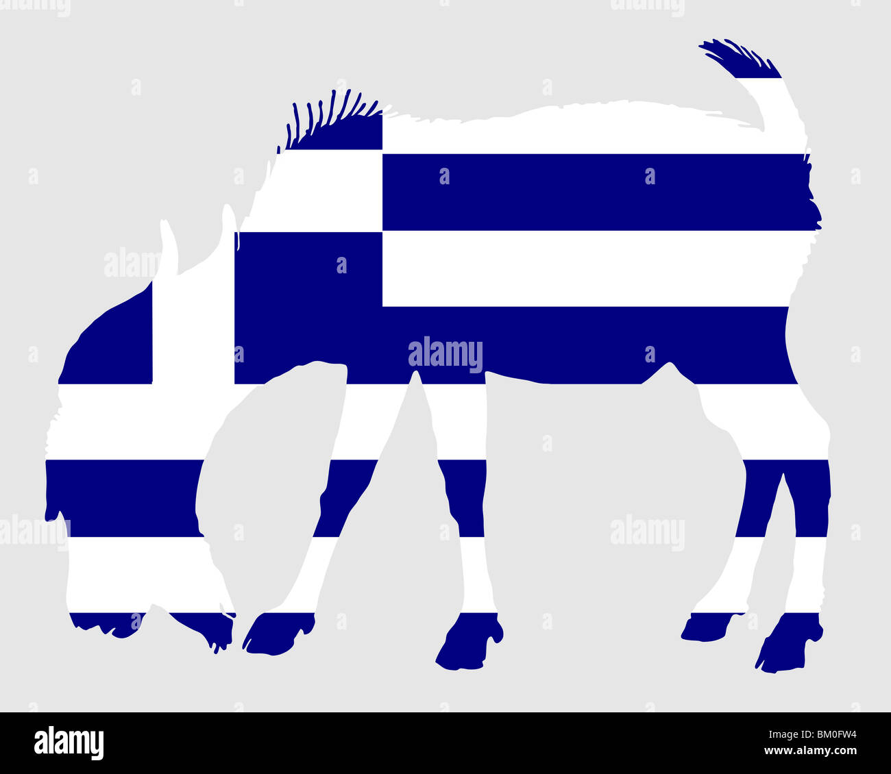 Flag of Greece with goat Stock Photo - Alamy