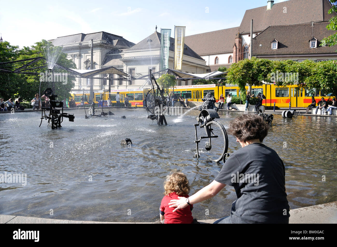 Jean Tinguely Fountain, Theaterplatz, Basel, Switzerland Stock Photo ...