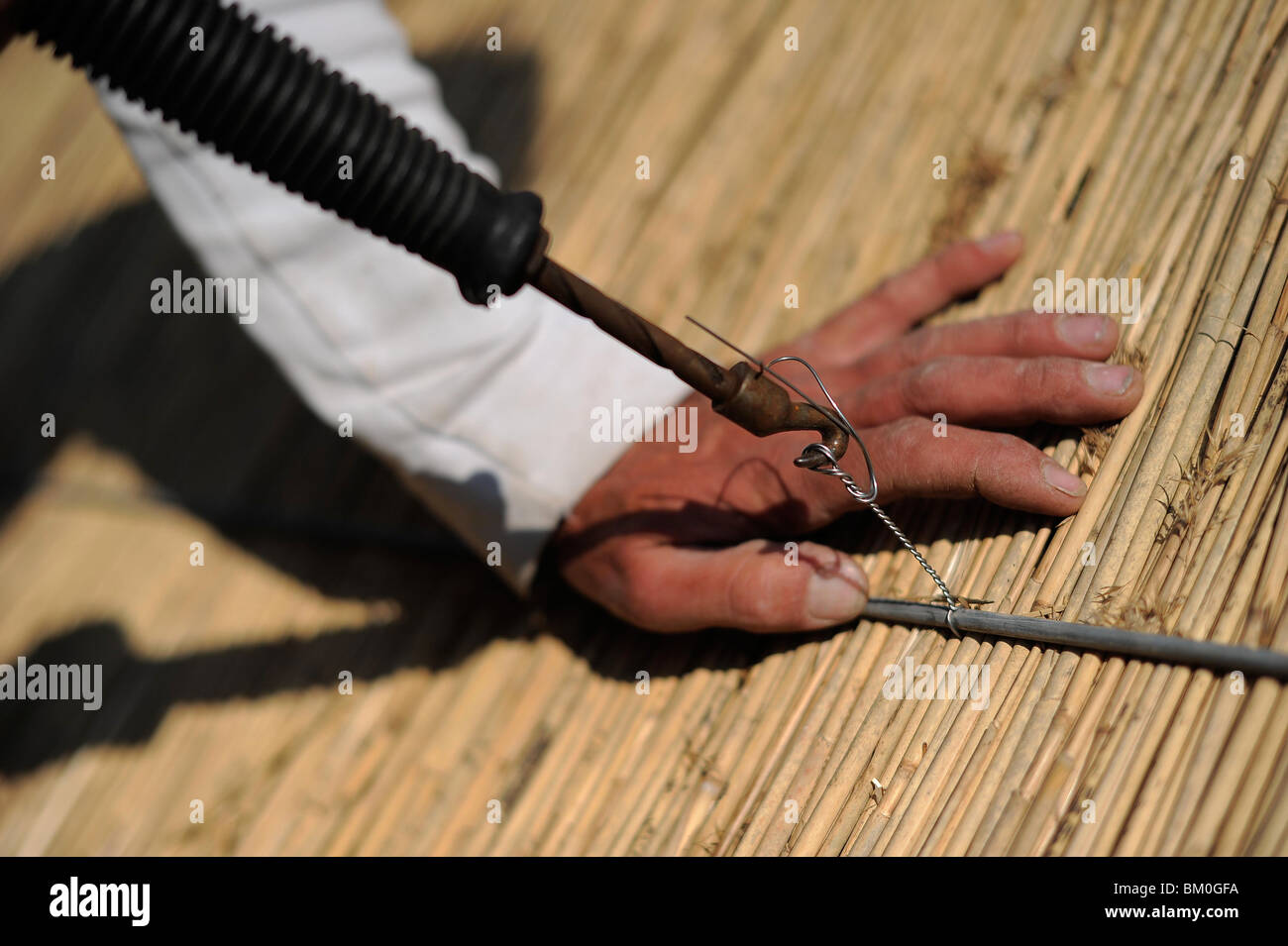 Tools thatcher pictured working on hi-res stock photography and images ...