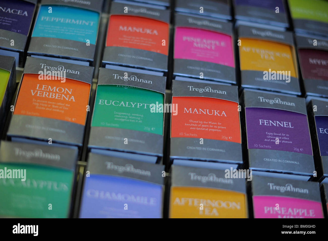 A selection of tea's made by the Tregothnan Tea Estate, near Truro ...