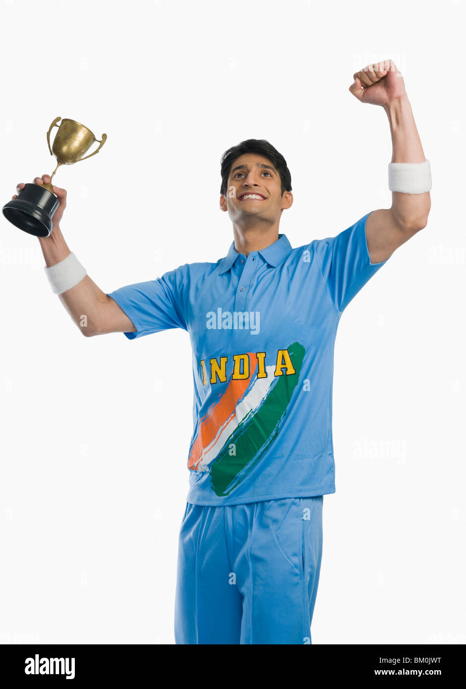 Team celebration front view trophy blue hi-res stock photography and ...