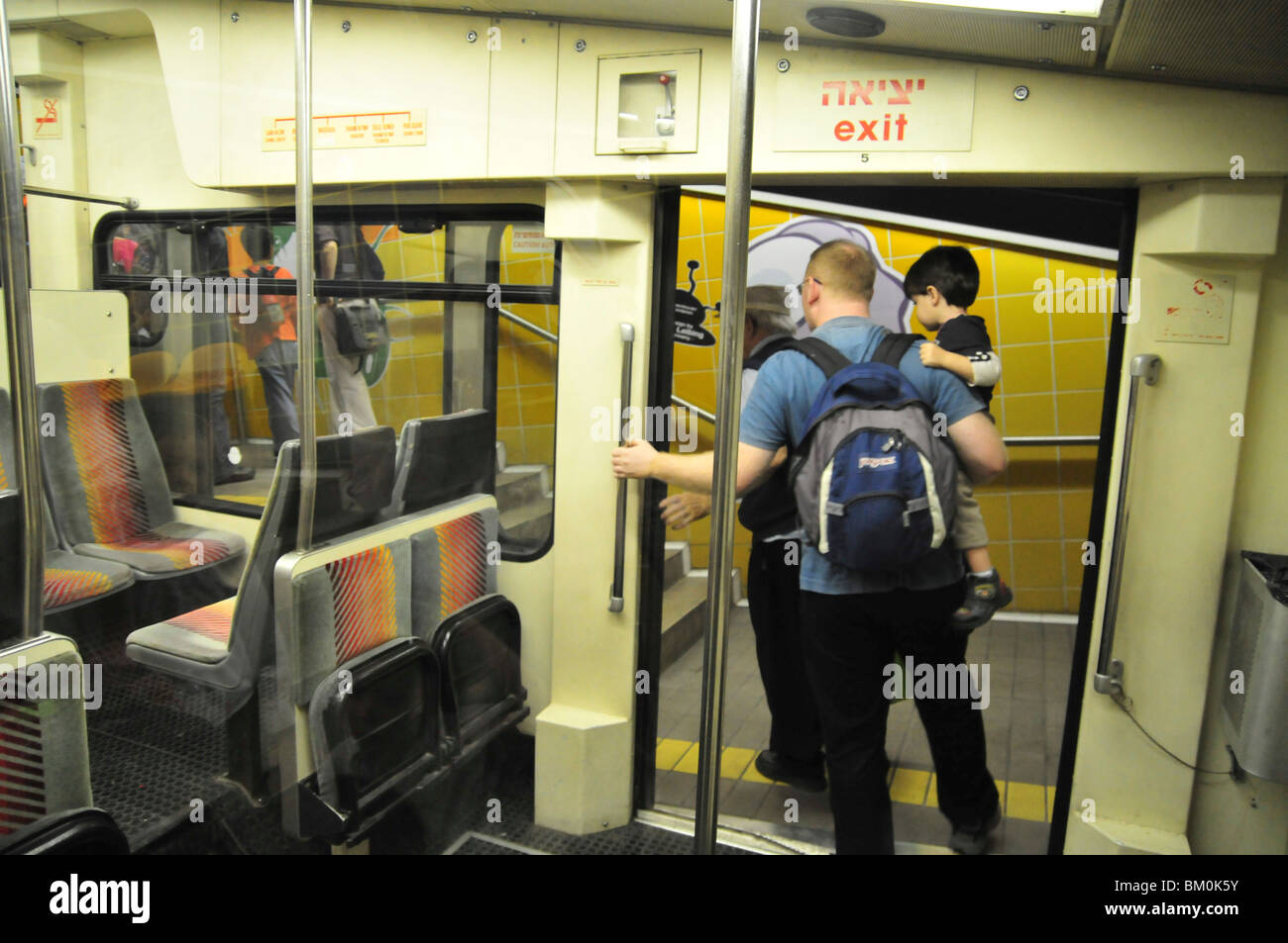 Israel, Haifa, Carmelit is an underground funicular railway. Currently ...