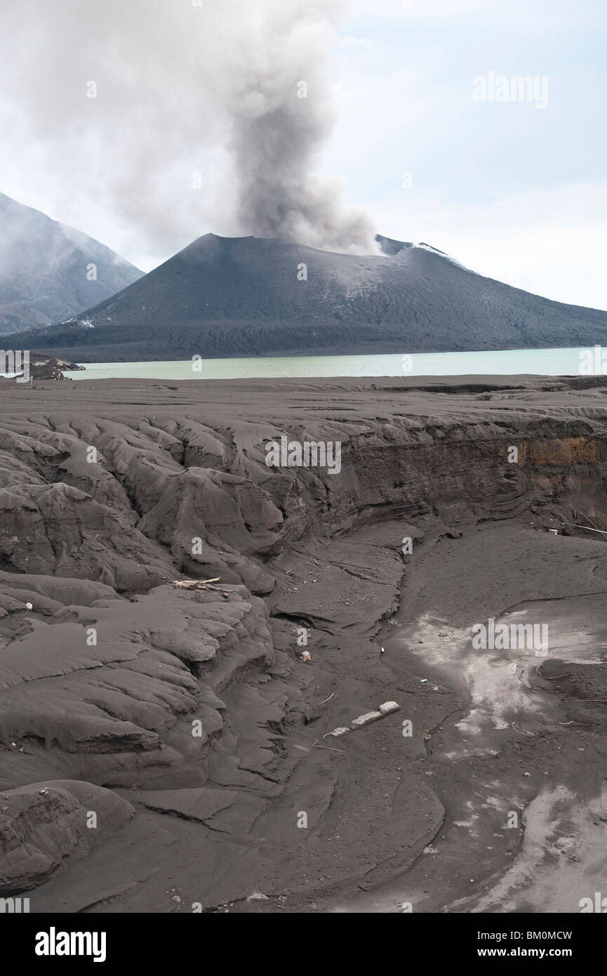 A Plume of Vocanic Ash and Debris Continually Erupts from Volcano ...