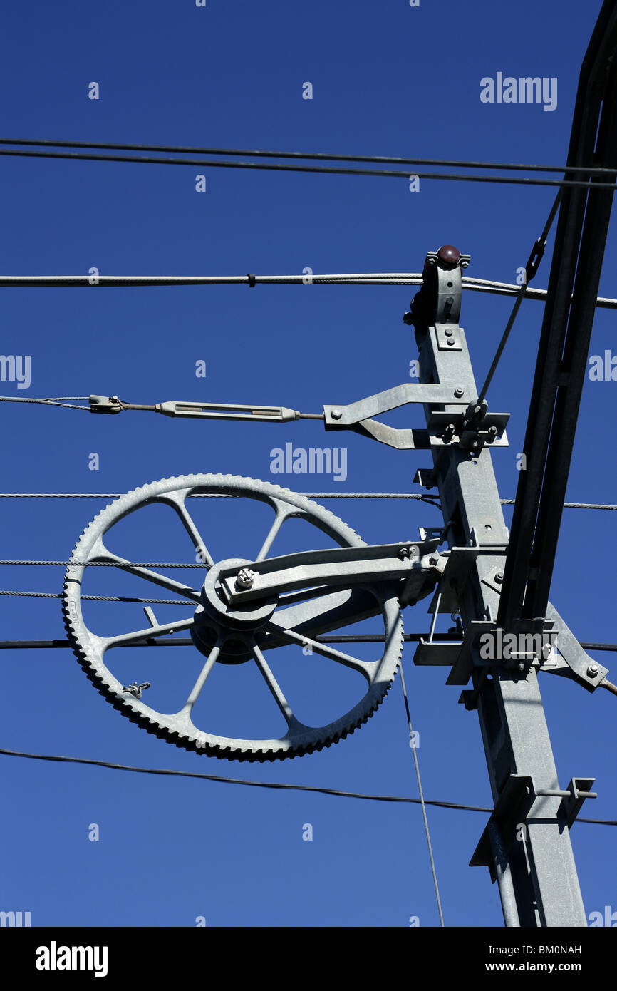 Electric railway wires hi-res stock photography and images - Alamy