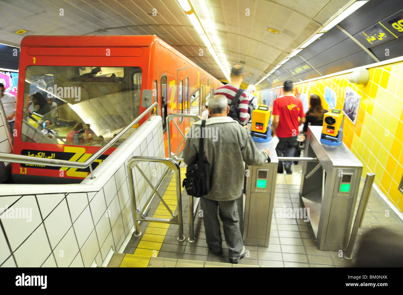 Israel, Haifa, Carmelit is an underground funicular railway. Currently ...