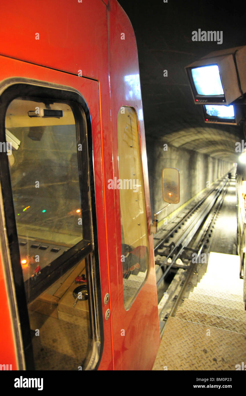 Israel, Haifa, Carmelit is an underground funicular railway. Currently ...