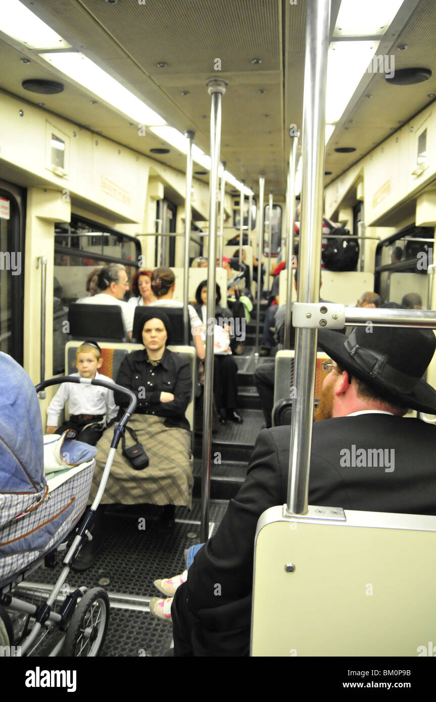 Israel, Haifa, Carmelit is an underground funicular railway. Currently ...