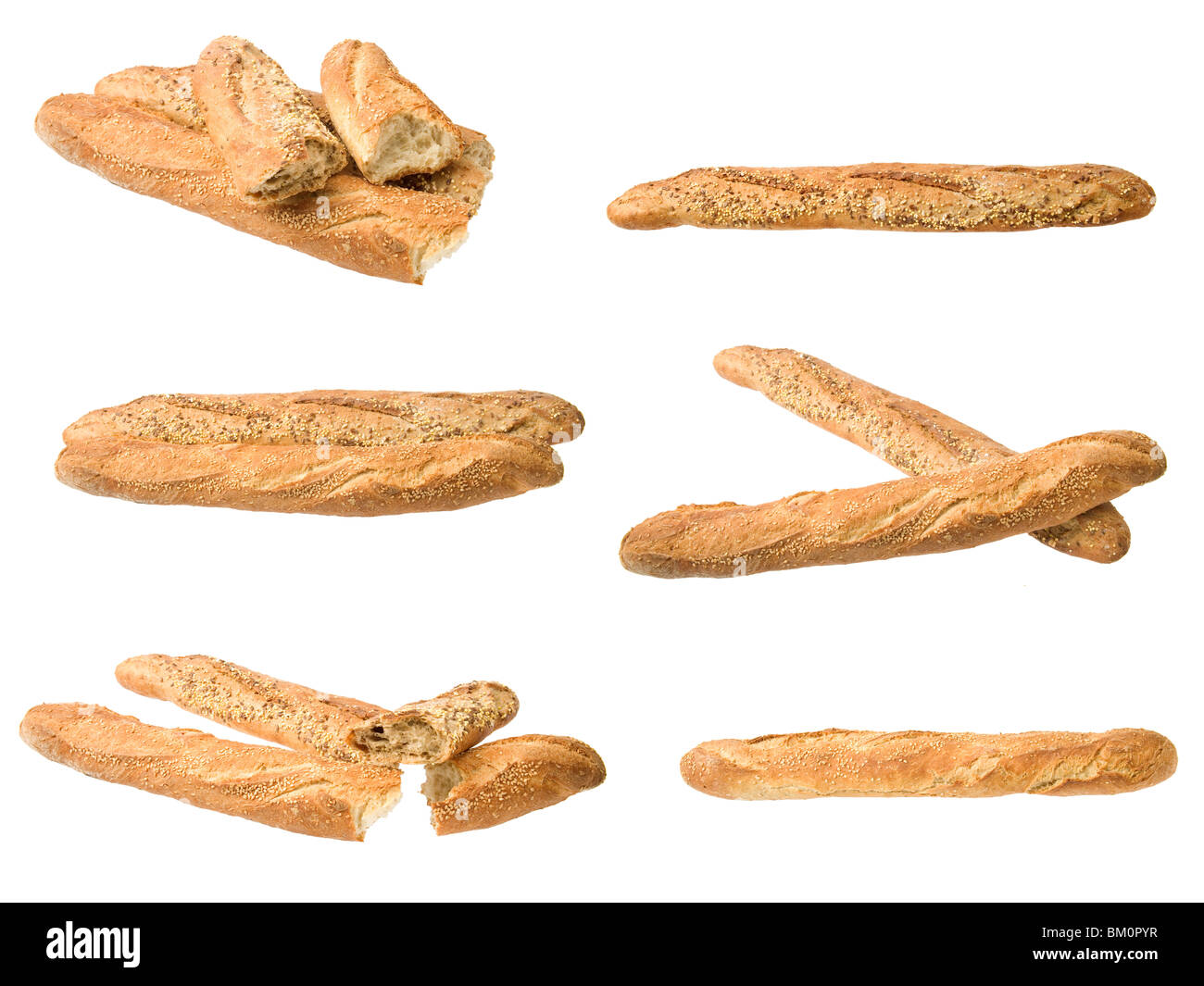 Bread collection isolated on a white background Stock Photo - Alamy