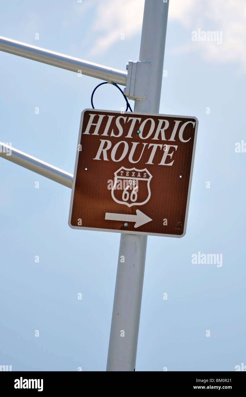Historic Route 66 sign, Texas, USA Stock Photo - Alamy