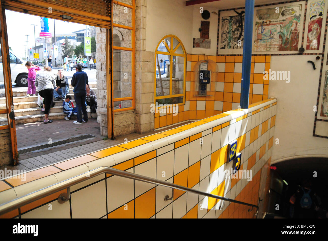 Israel, Haifa, Carmelit is an underground funicular railway. Currently ...