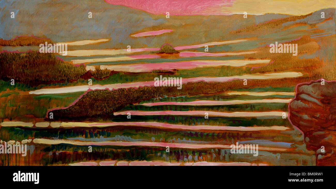 The Far West 2009 John Newcomb (b.20th C. American) Acrylic Stock Photo ...