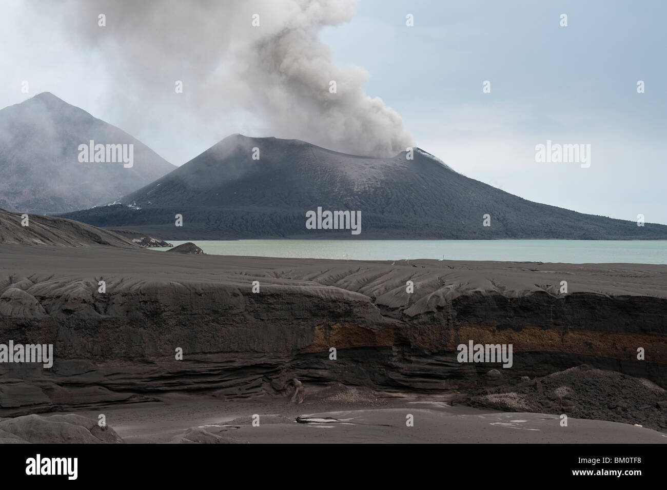 A Plume of Vocanic Ash and Debris Continually Erupts from Volcano ...