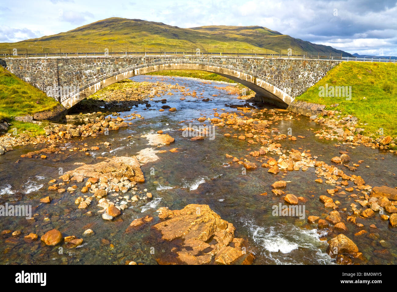 The A87 bridge over the River Sligachan, at Sligachan, Isle of Skye ...