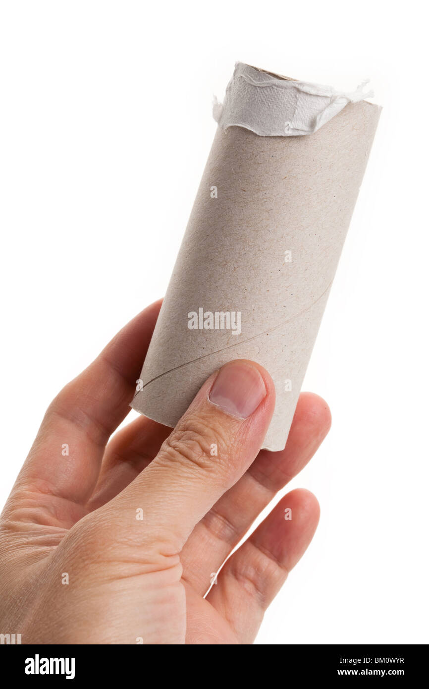 Empty Toilet Paper Roll close up Stock Photo - Alamy