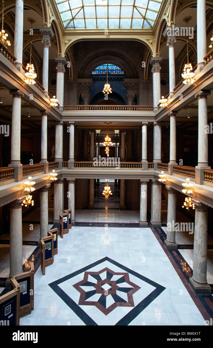 Interiors of a government building, Indiana State Capitol, Indianapolis ...
