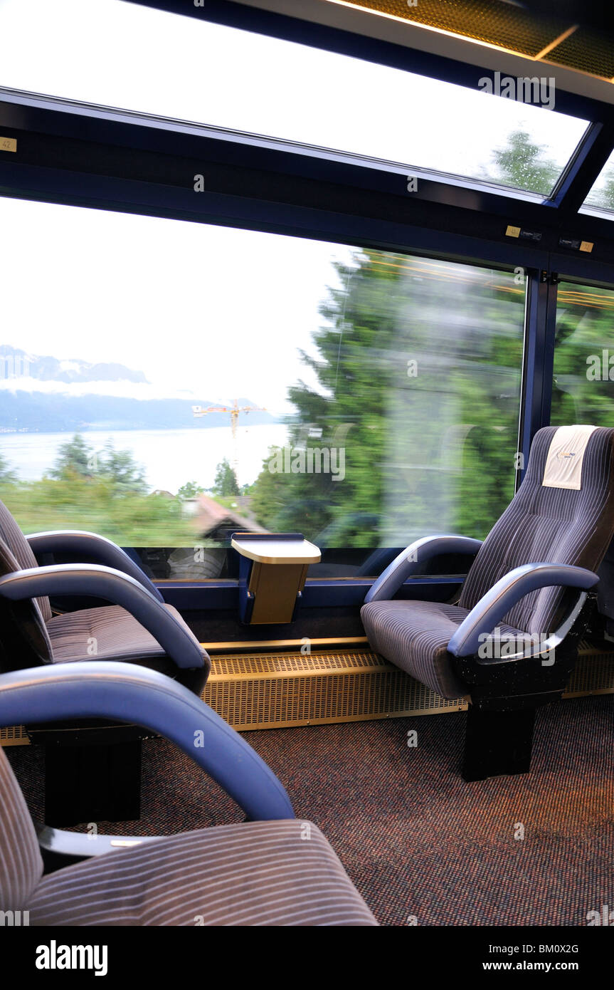 Swiss train, 1st class Stock Photo - Alamy