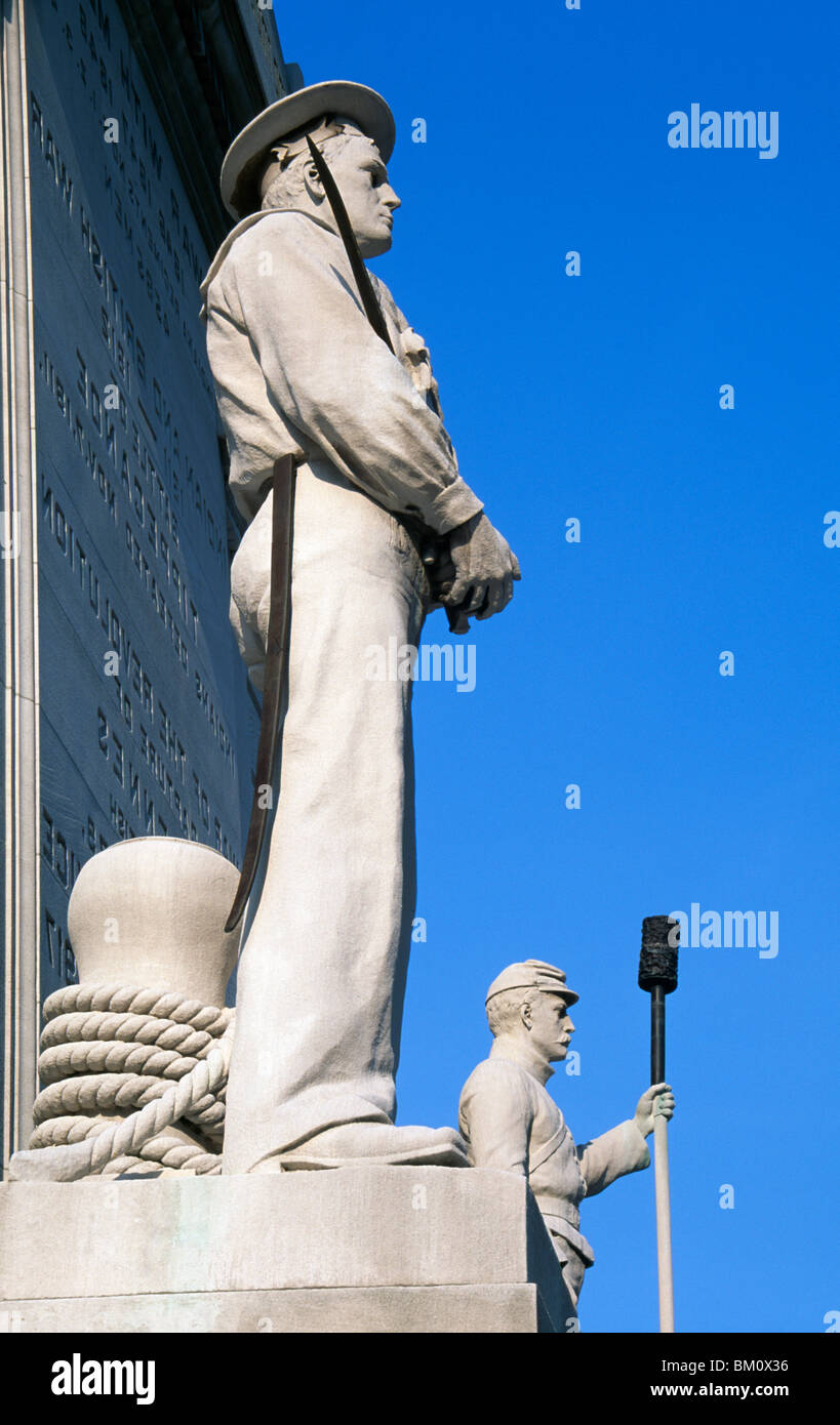 Low angle view of a war memorial, Soldiers And Sailors Monument ...