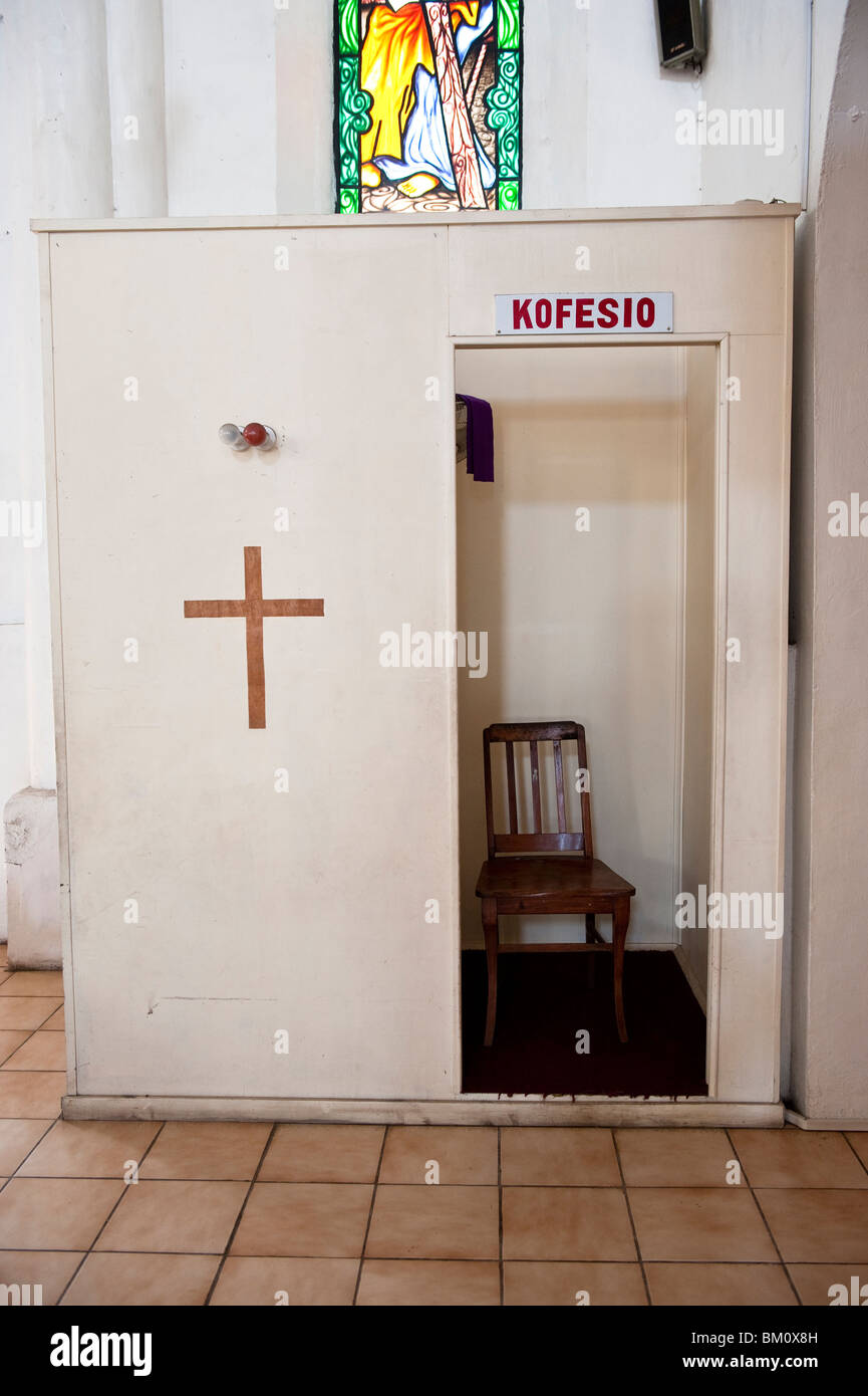 Confessional Box or Booth in Apia Cathedral, Upola Island, Samoa Stock ...
