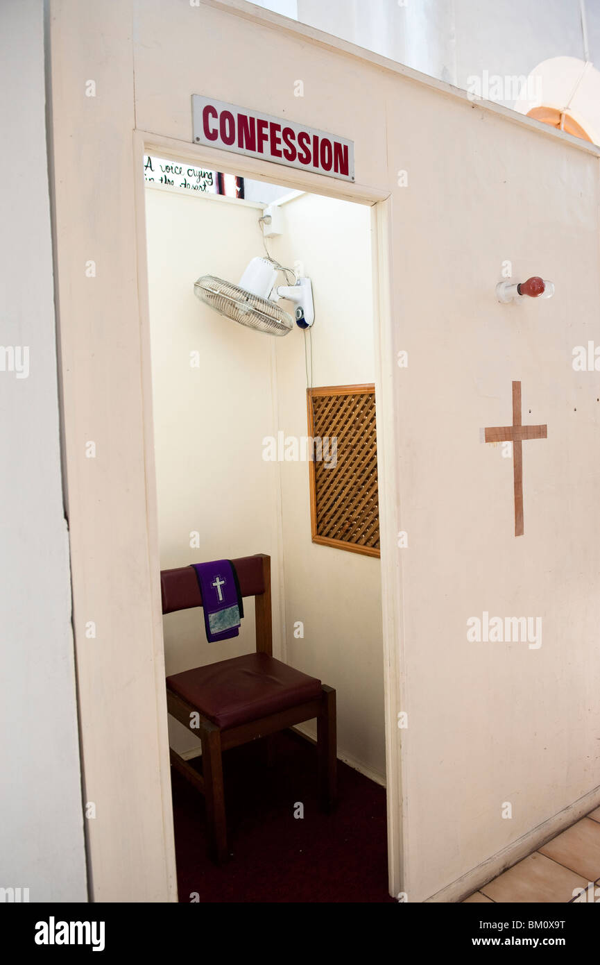 Confessional Box or Booth in Apia Cathedral, Upola Island, Samoa Stock ...