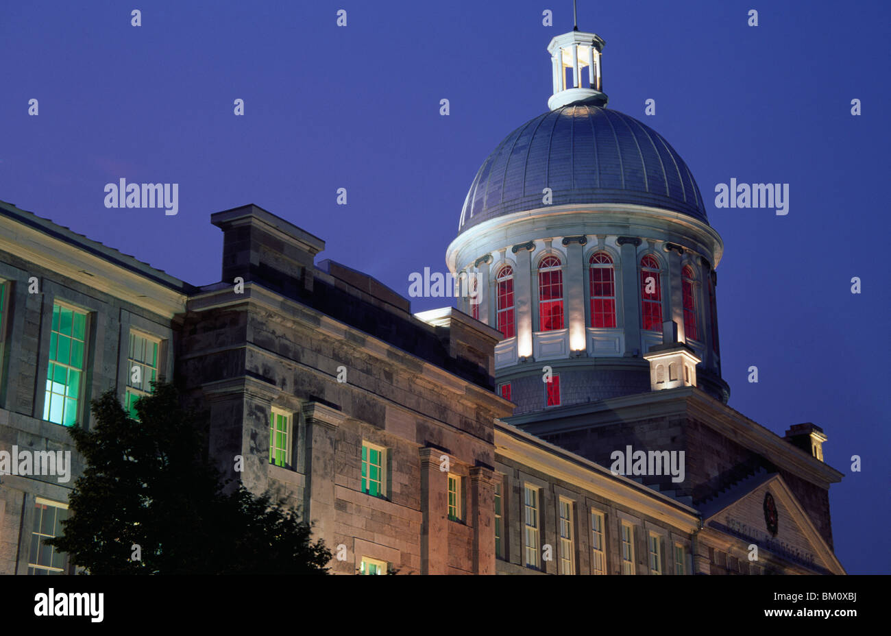 Low angle view of a market building, Bonsecours Market, Montreal ...