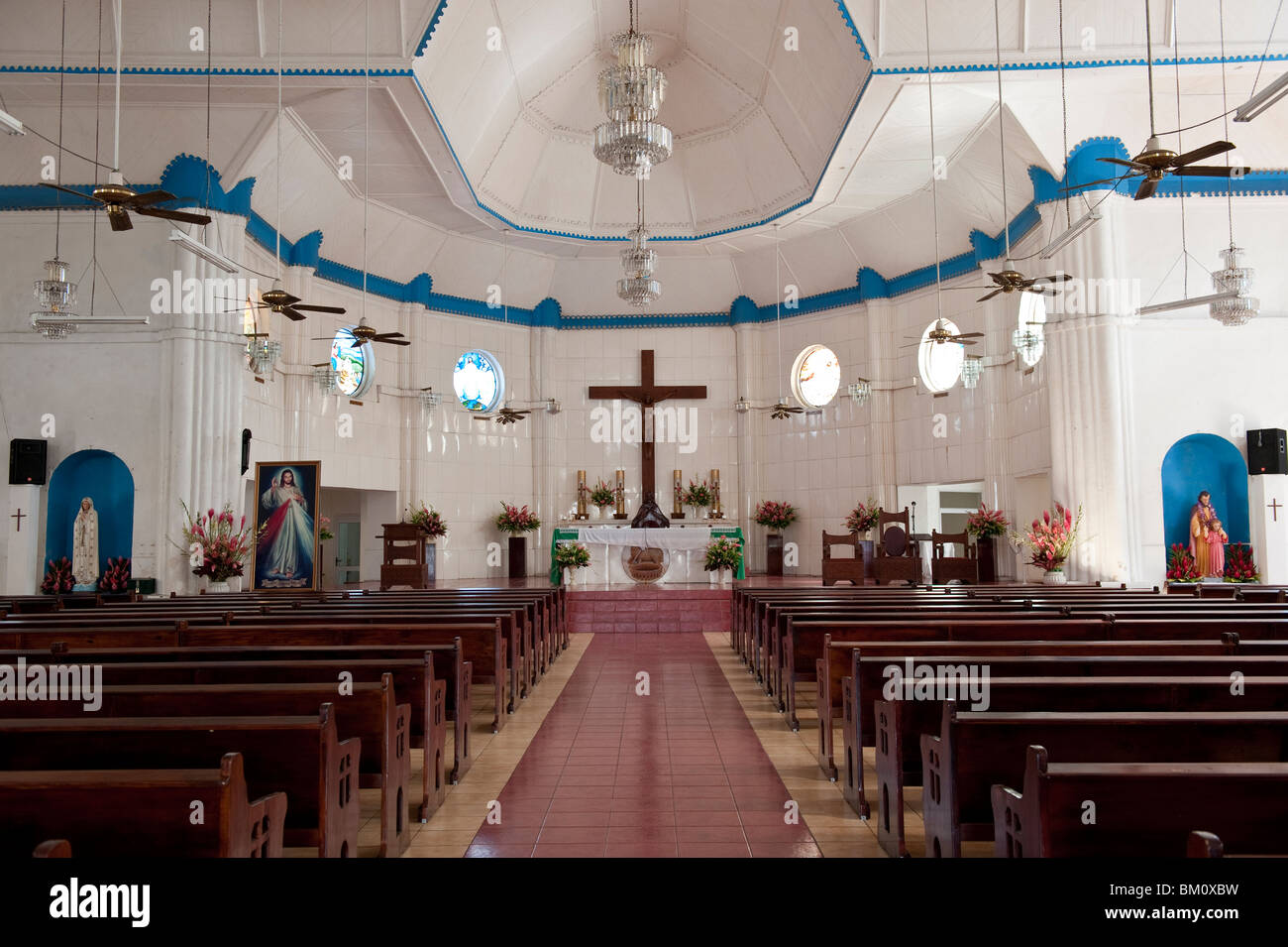 Interior of Apia Cathedral, Upola Island, Samoa Stock Photo - Alamy