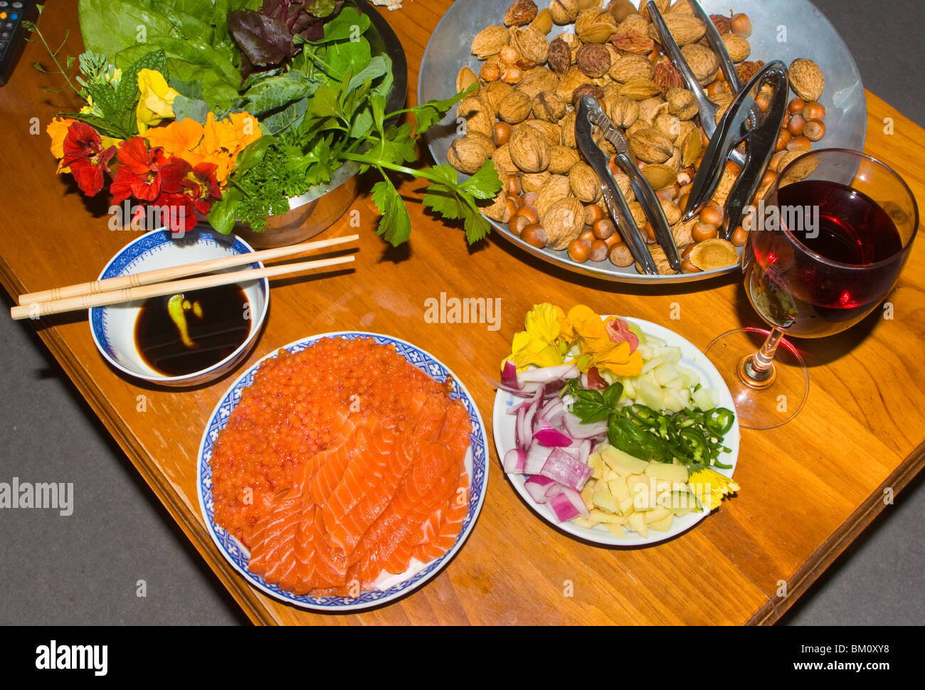Sashimi Wild Chinook Salmon Stock Photo - Alamy