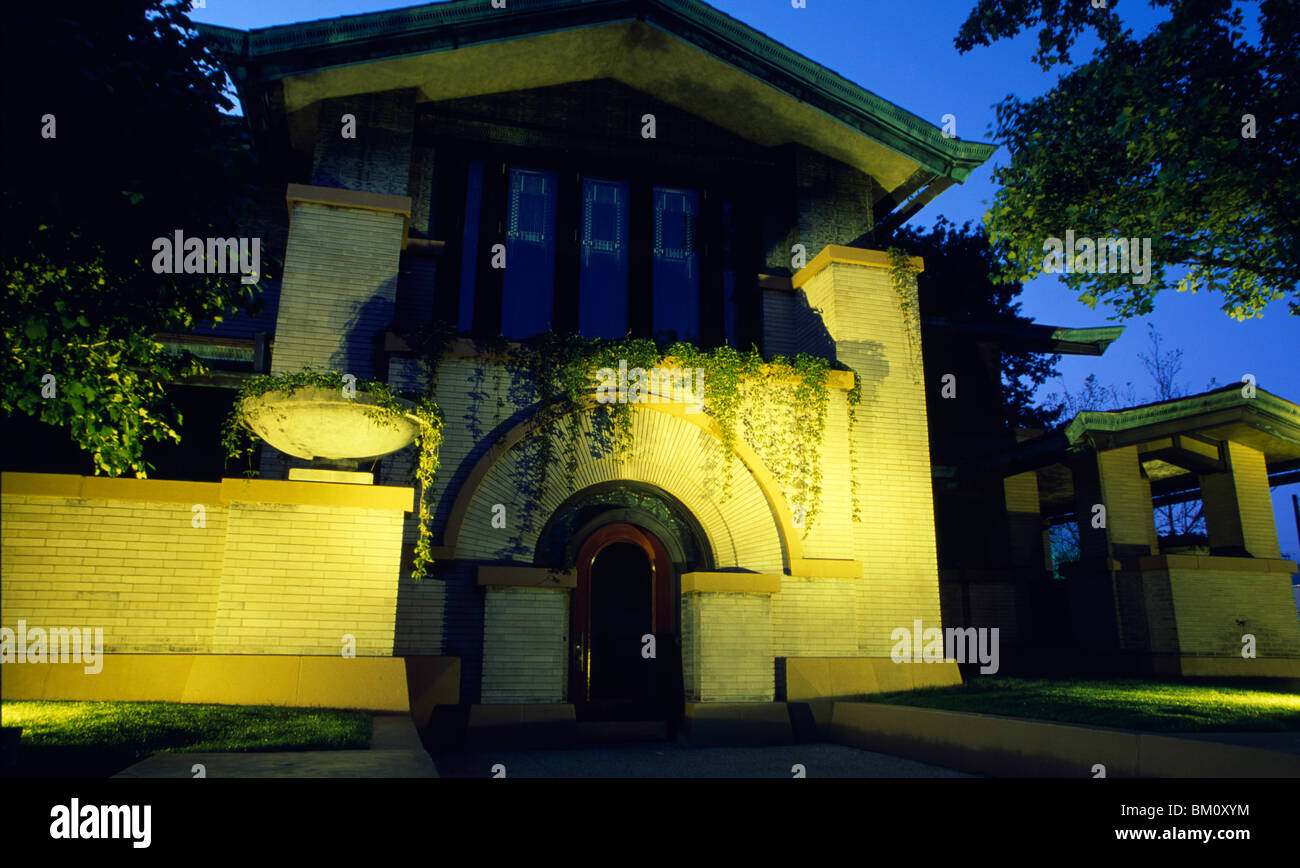 Facade of a building, Dana-Thomas House, Springfield, Illinois, USA ...