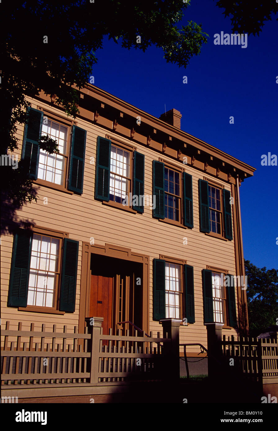 Facade of a house, Lincoln Home National Historic Site, Springfield ...