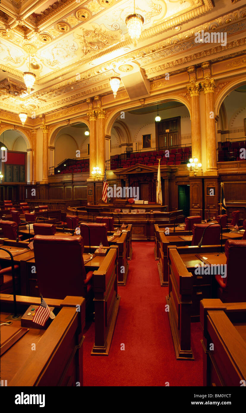 Interiors of a government building, Illinois State Capitol, Springfield ...
