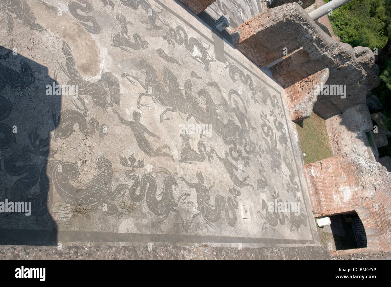 Ostia Antica. Mosaic in the Baths of Neptune Stock Photo - Alamy