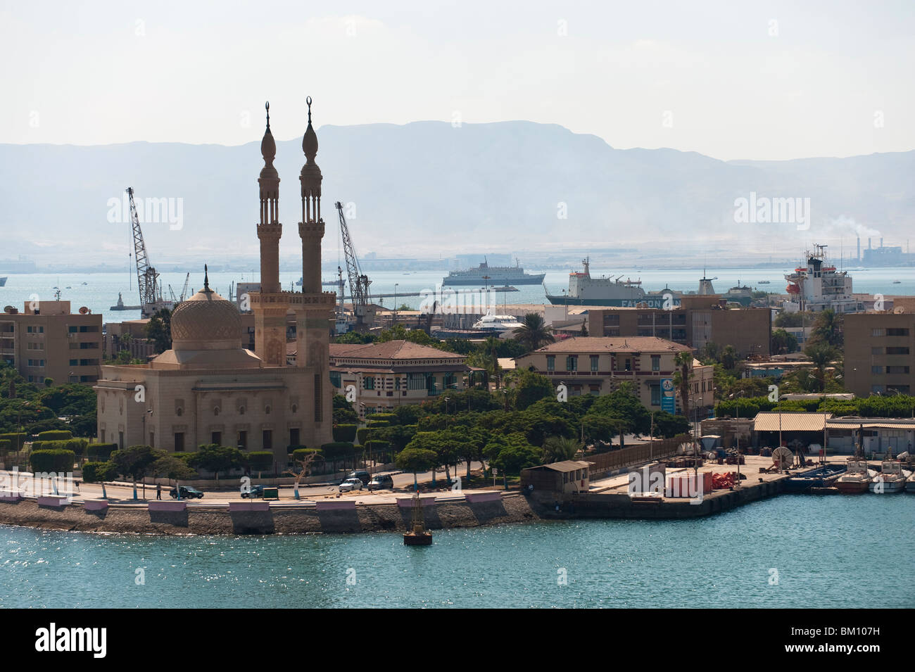 The Mosque at Port Tawfik along the Banks of The Suez Canal, Egypt ...