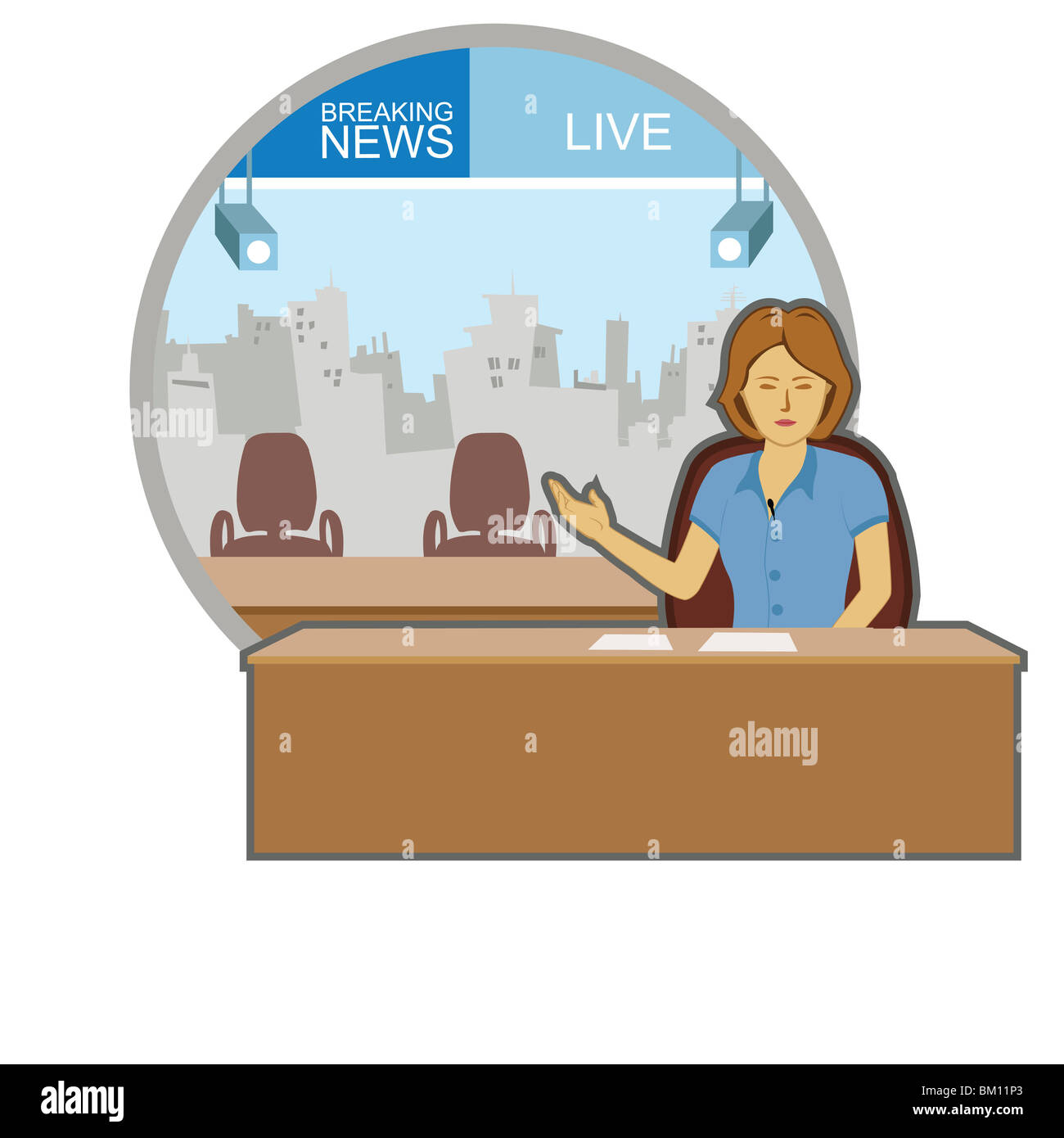 Newscaster woman hi-res stock photography and images - Alamy