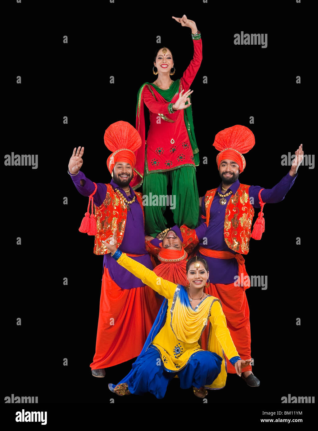 Bhangra the traditional folk dance from Punjab in North India Stock ...