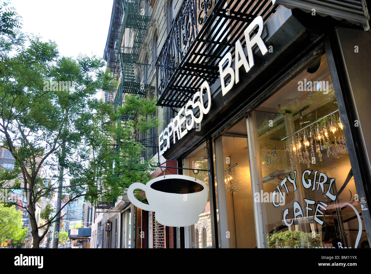 A coffee bar in Lower Manhattan, New York City Stock Photo - Alamy