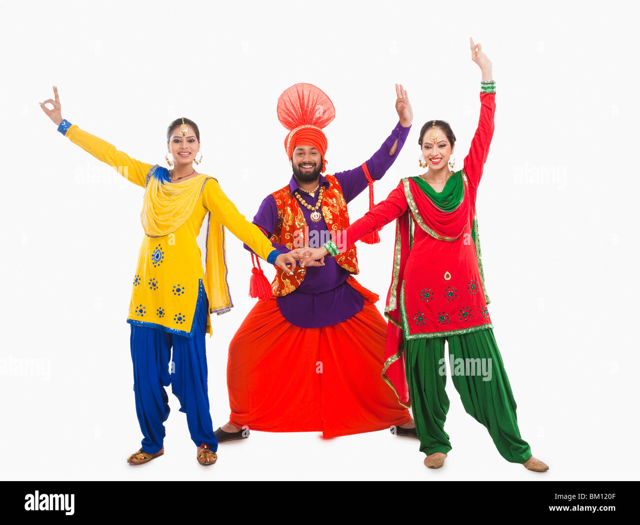 Bhangra the traditional folk dance from Punjab in North India Stock ...