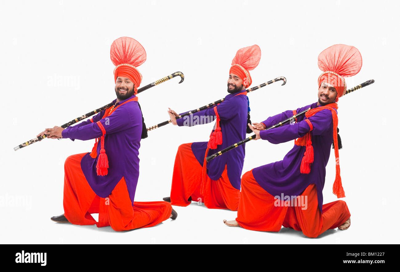 Bhangra the traditional folk dance from Punjab in North India Stock ...