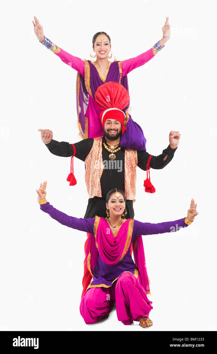 Bhangra the traditional folk dance from Punjab in North India Stock ...