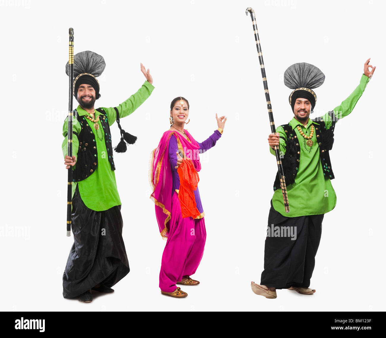 Bhangra the traditional folk dance from Punjab in North India Stock ...