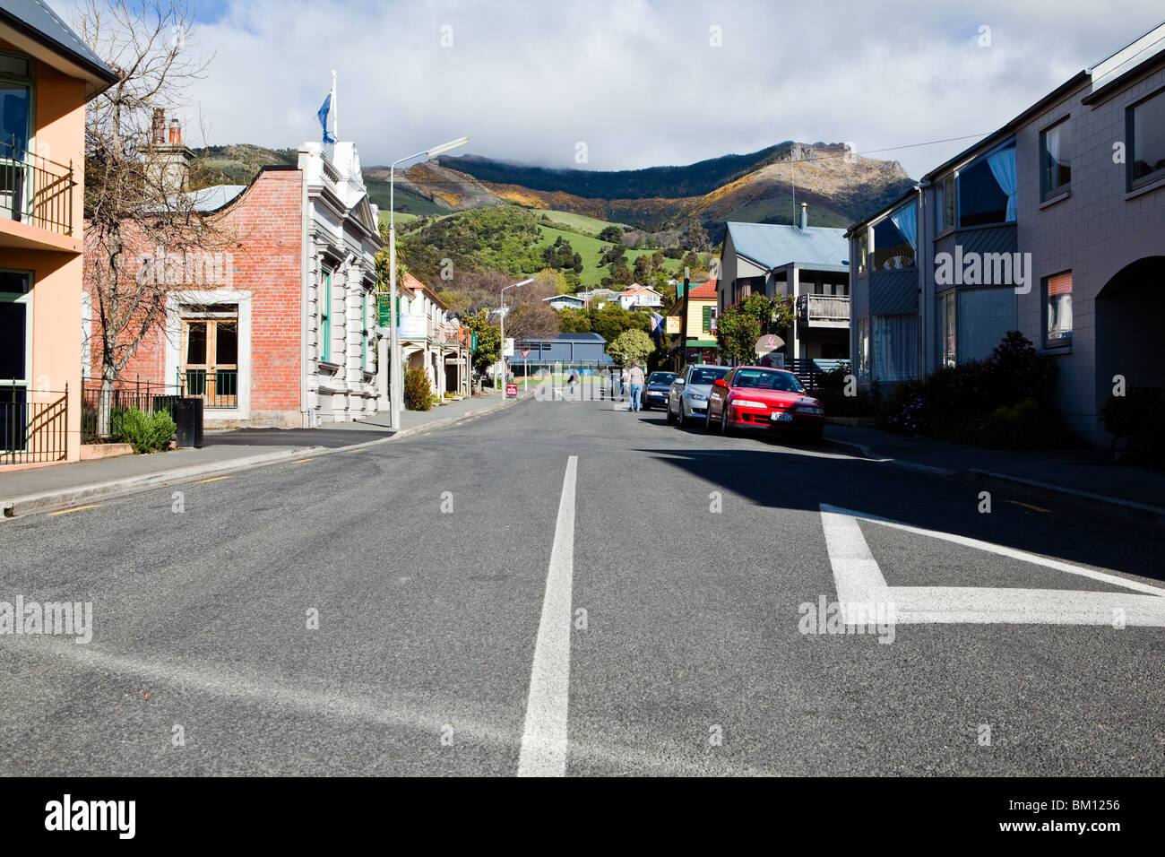 A street in Akaroa Stock Photo - Alamy
