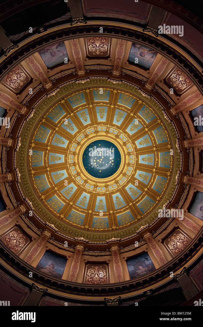 Details of the dome of a government building, Michigan State Capitol ...