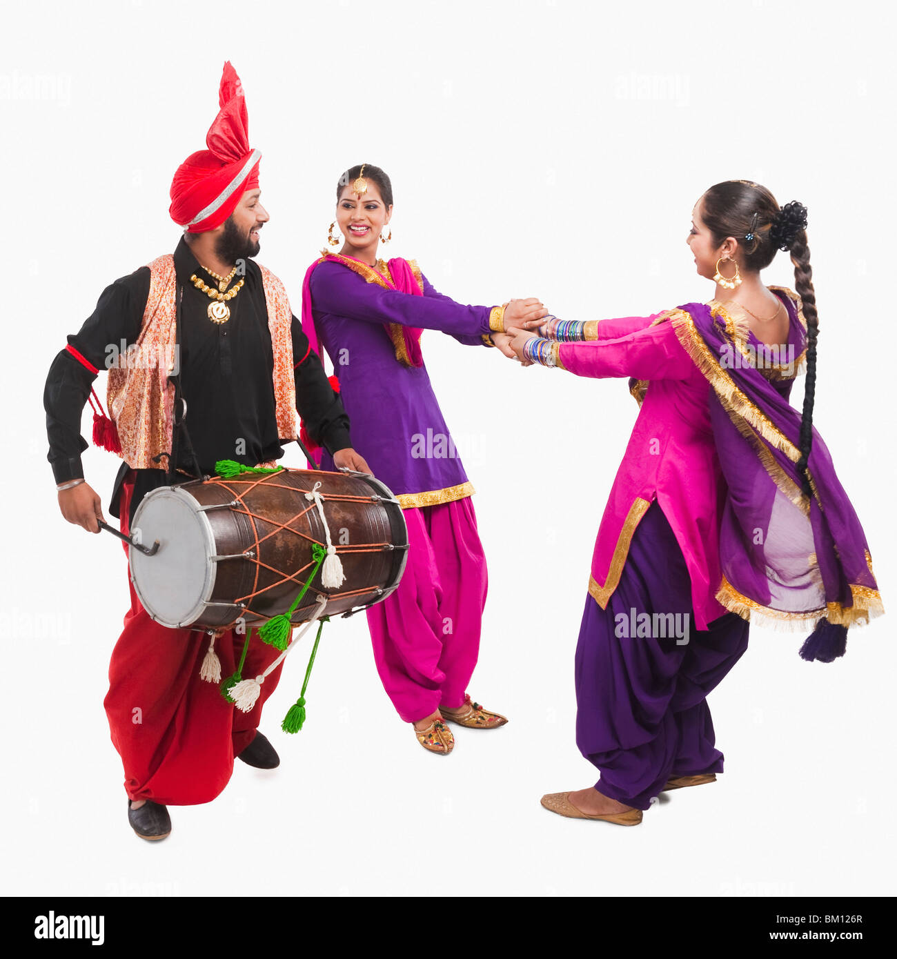 Bhangra the traditional folk dance from Punjab in North India Stock ...
