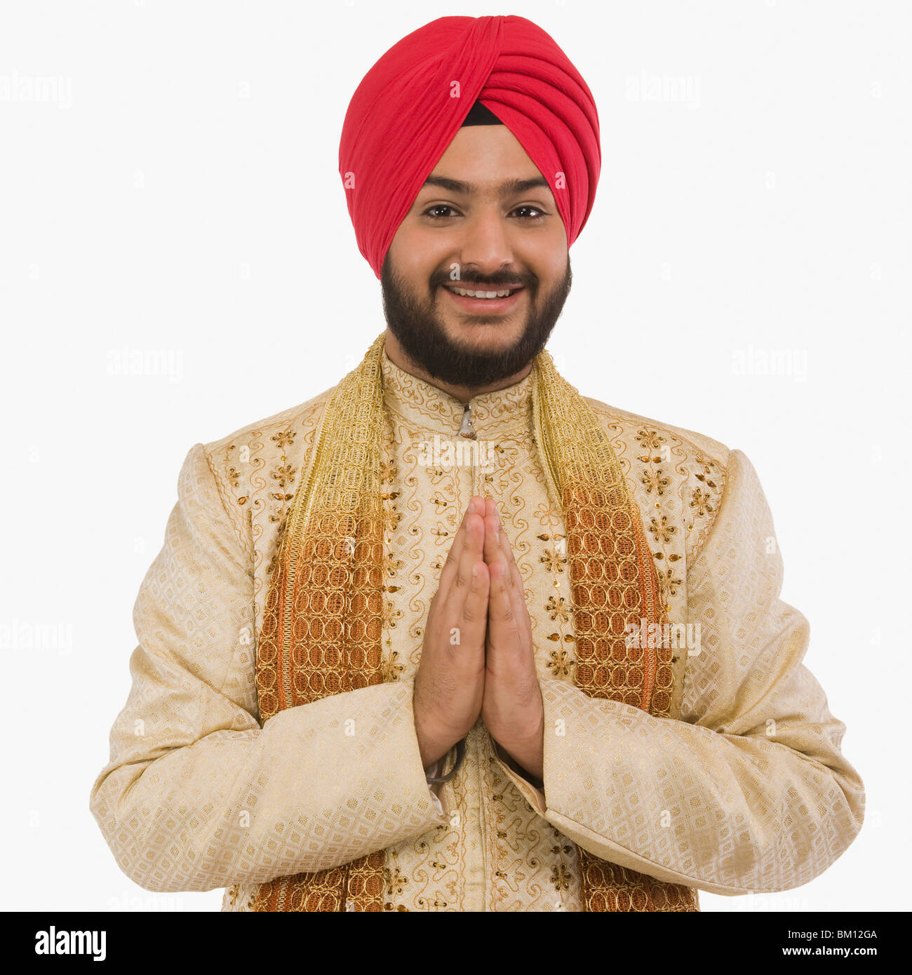 Sikh man greeting in prayer position Stock Photo - Alamy