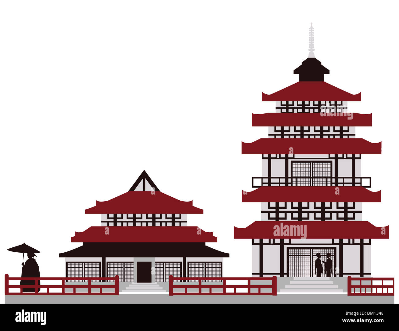 Facade of a pagoda, Japan Stock Photo - Alamy