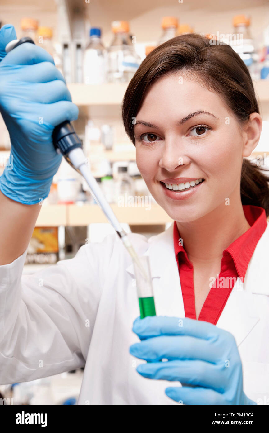 Female doctor researching in a laboratory Stock Photo - Alamy
