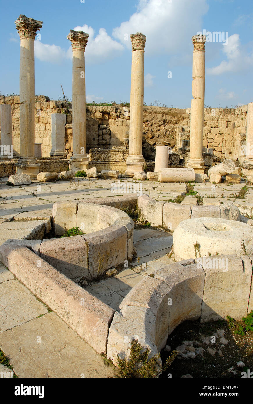 The Macellum, Jerash, Jordan, Middle East Stock Photo - Alamy