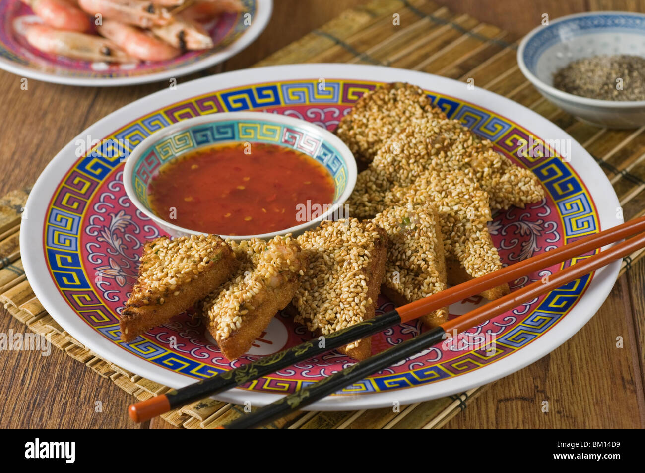Chinese sesame prawn toasts Stock Photo - Alamy