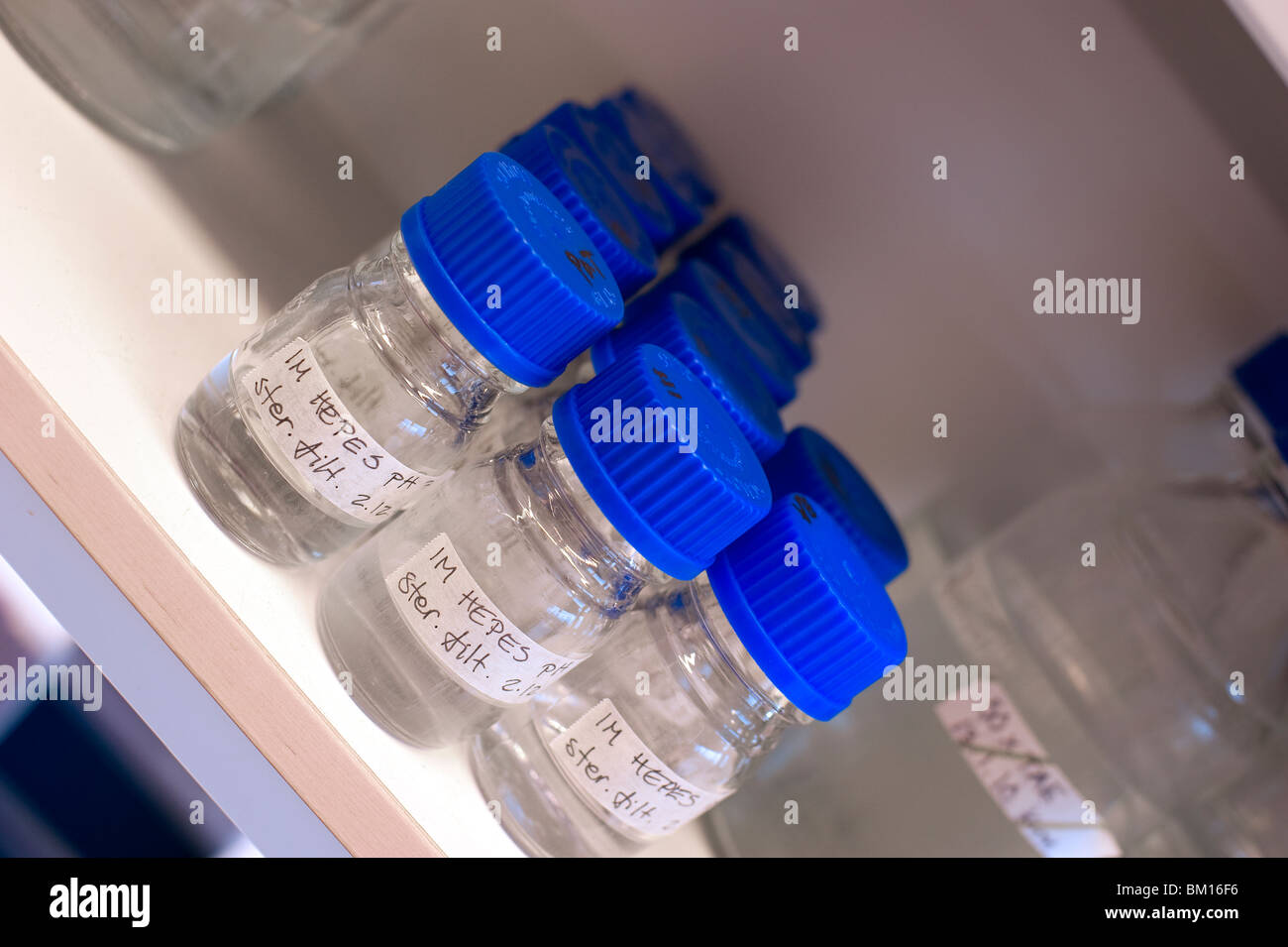 Heat-proof pyrex glass bottles with a colorless transparent liquid ...